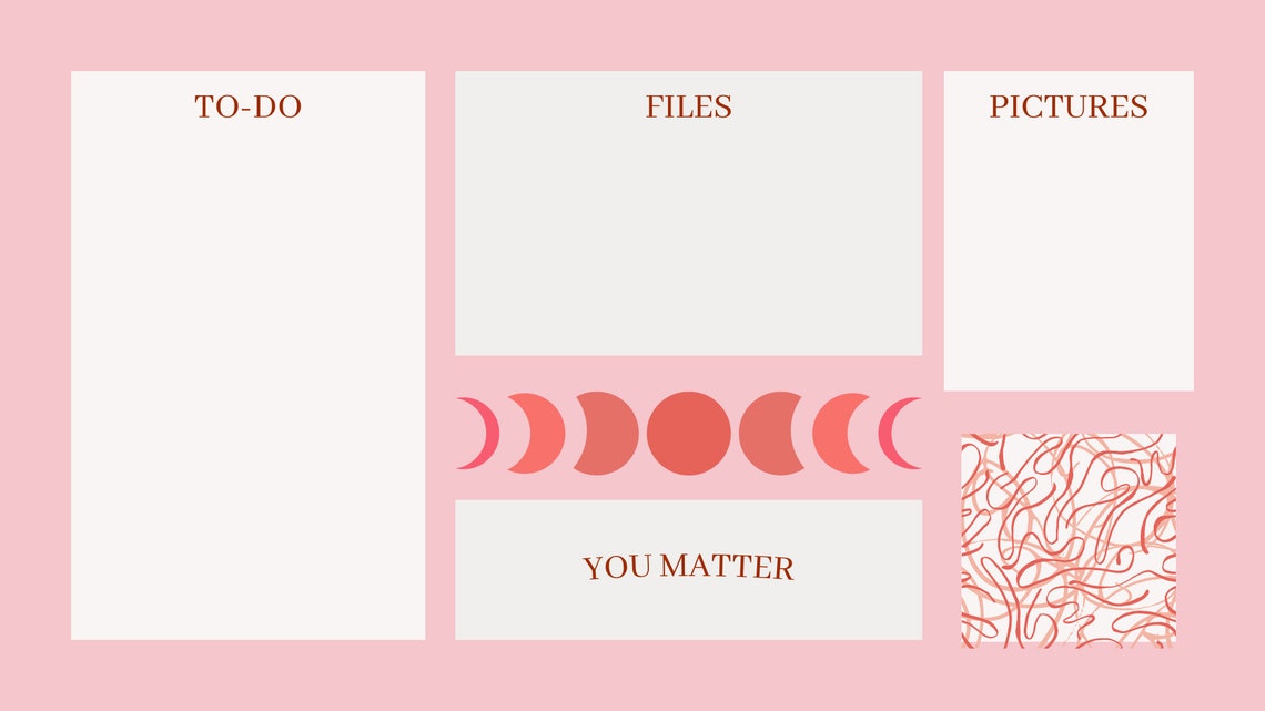 Organized Coral Desktop Background With Cute Sections and Inspirational ...