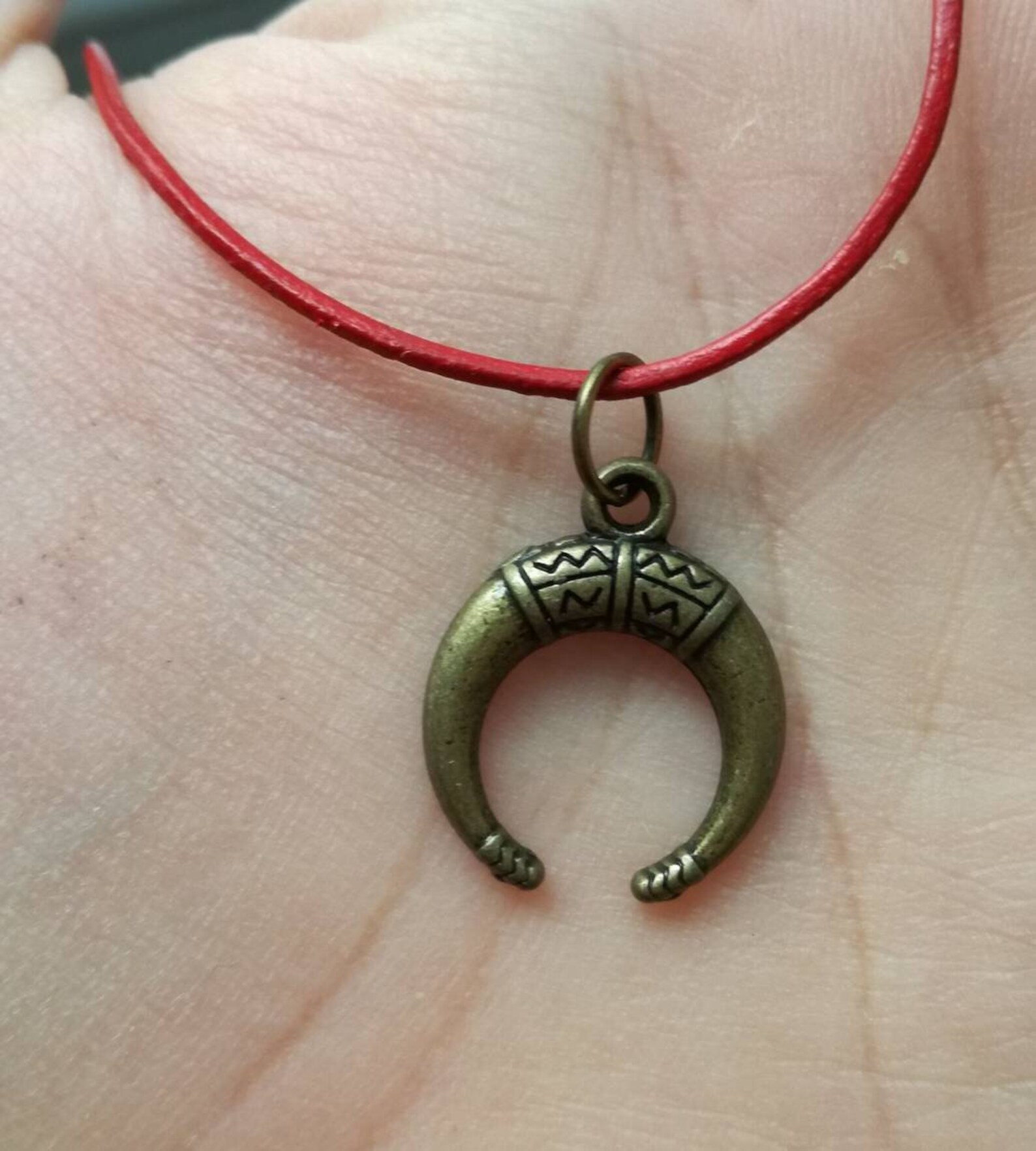 Bronze Lunula Pendant: Roman Reenactment Necklace, Evil Eye Charm - Etsy 日本