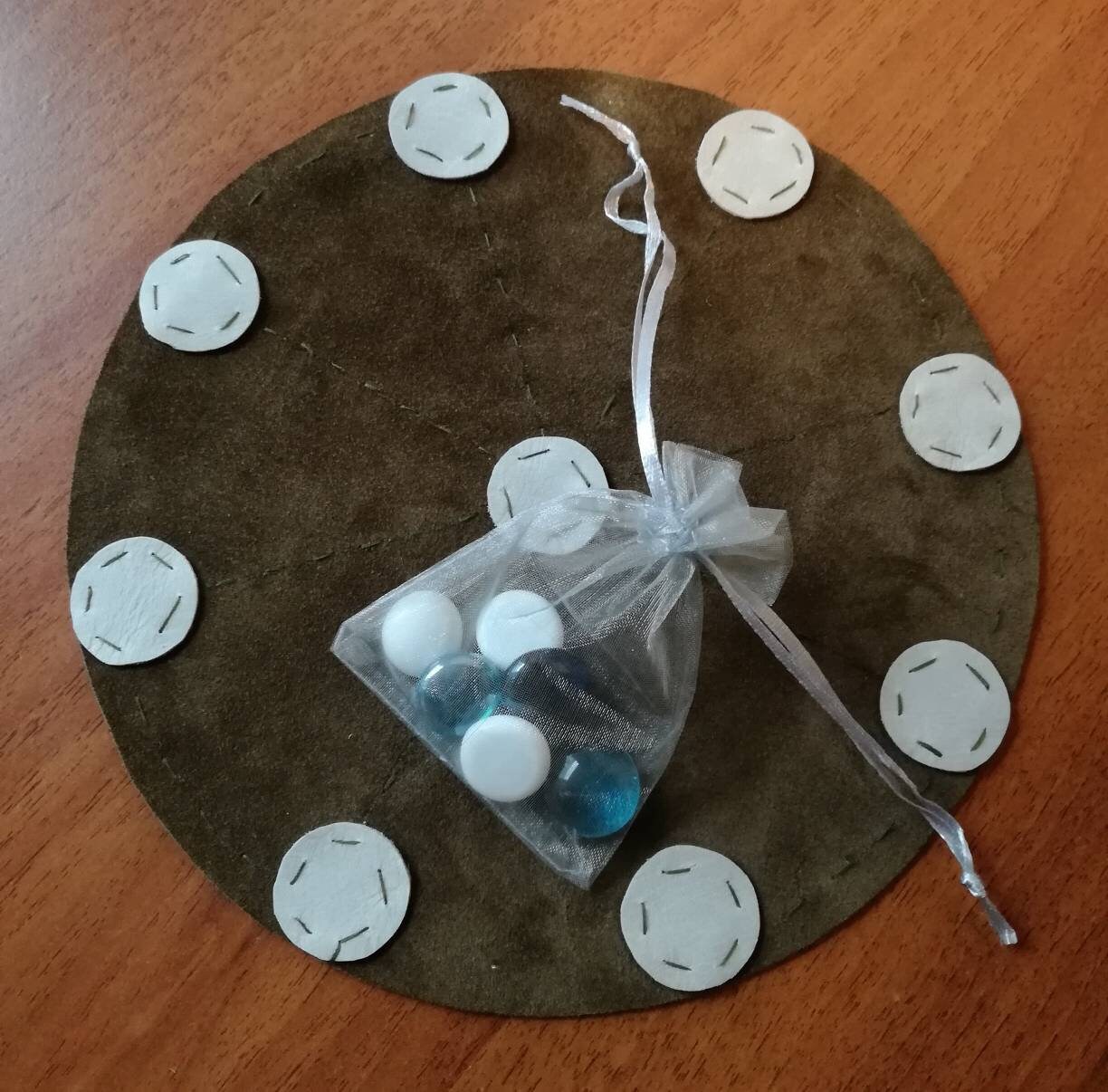 Roman Game of Rota, Leather Board Glass Stones, Sewn Deco, Tic-tac-toe ...