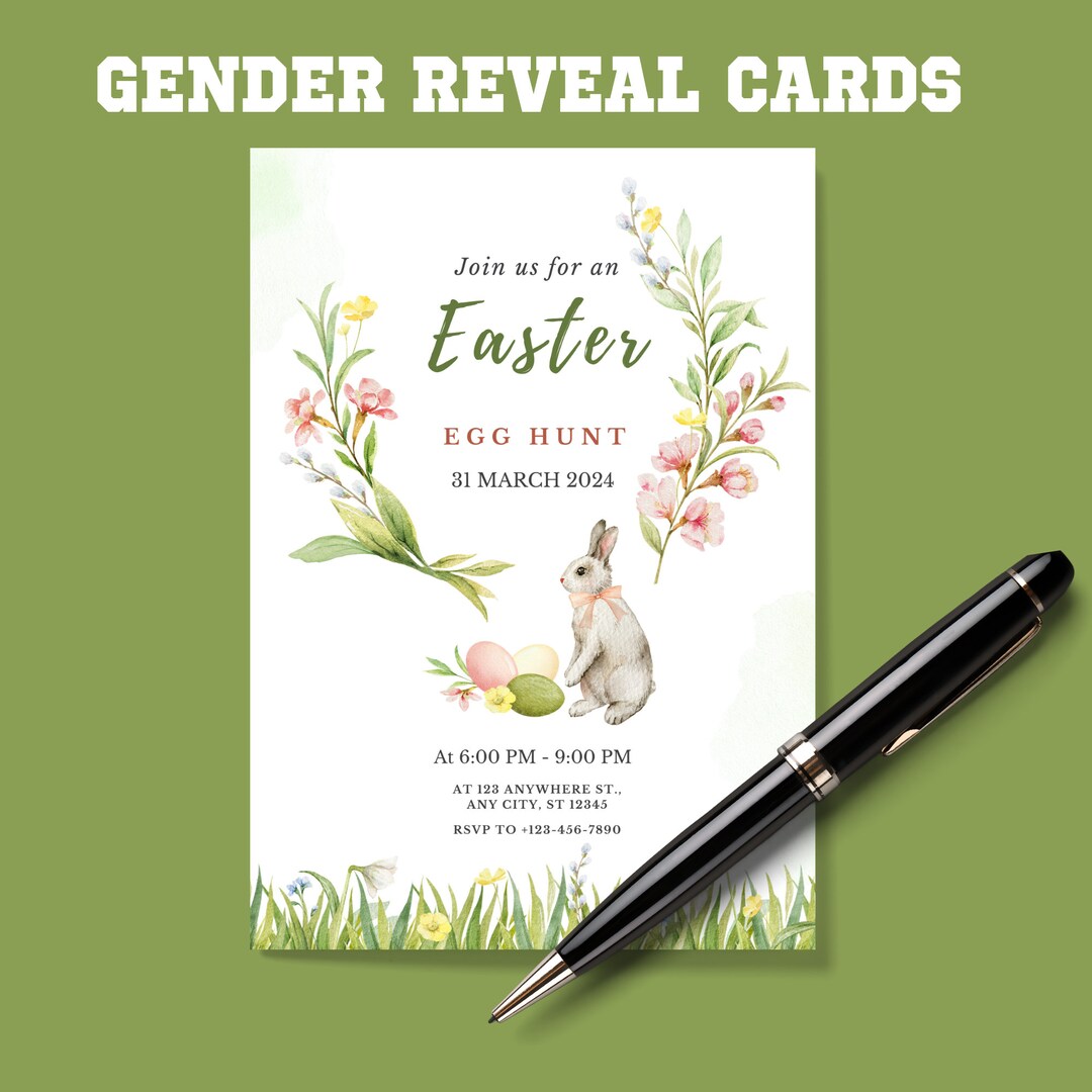 Elegant Editable Easter Invitation Cards - Personalize Your Celebration ...