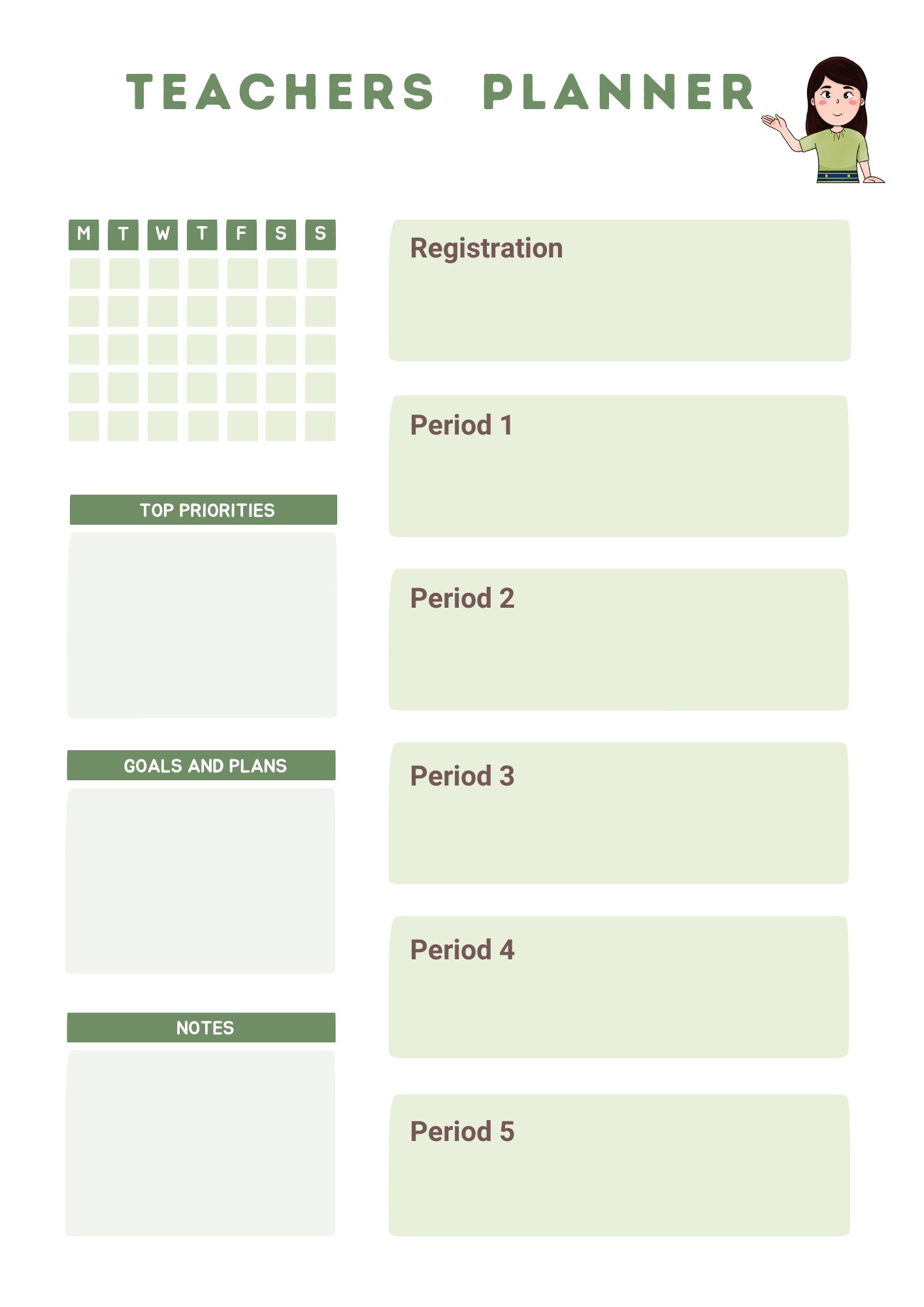 Customizable Teacher Planner - Daily, Weekly, and Monthly Organizer ...
