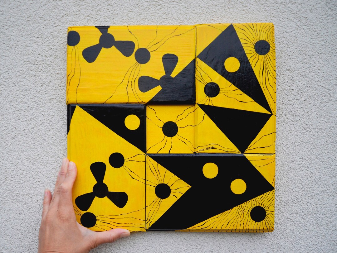 Abstract Nuclear Energy Original Wall Art: Framed Wooden Loft One of a ...