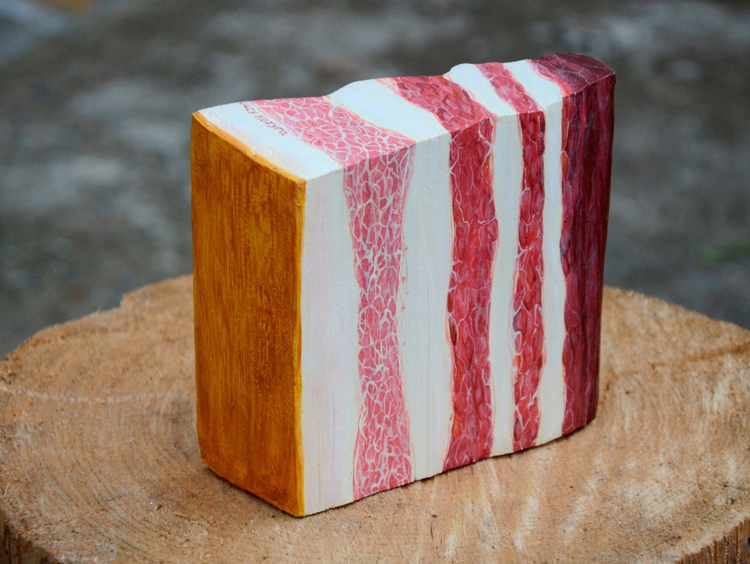 Hand-painted Wooden Bacon Decor: Large Realistic - Etsy