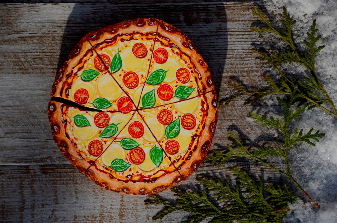 Funny Foodie Boyfriend Valentines Day Gift, Wood Slice Art, Fake Pizza ...