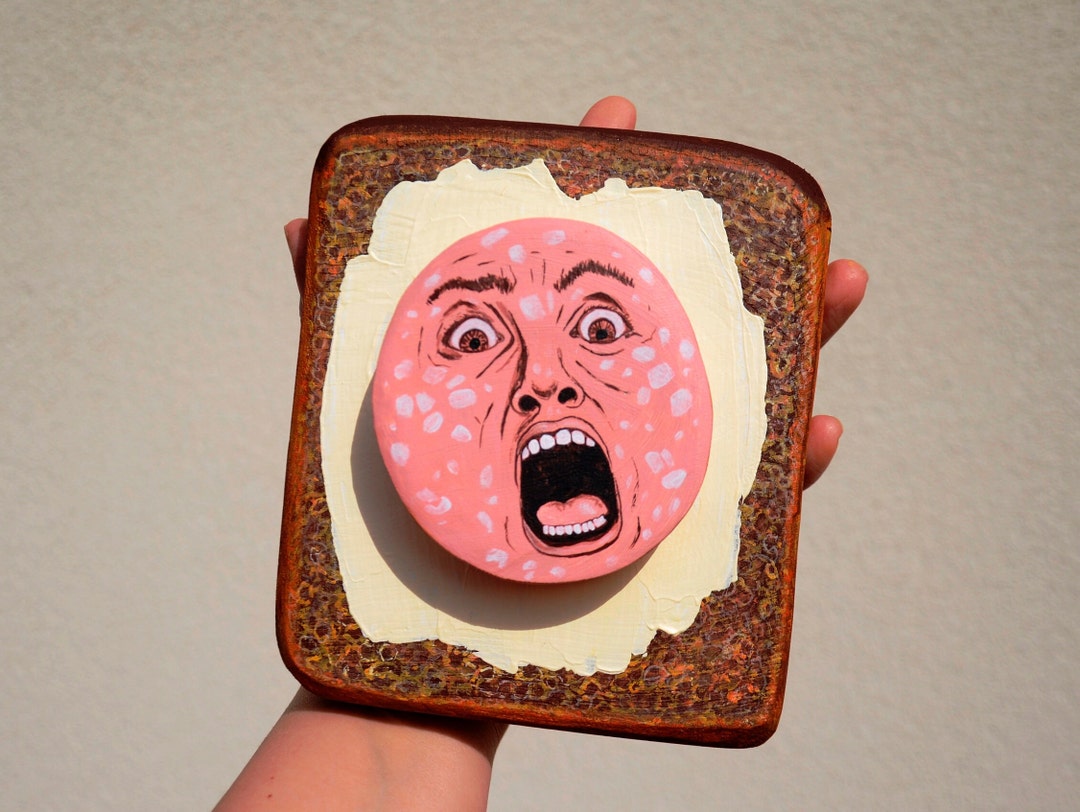 Weird Food Wall Decor, Creepy Fake Toast Sculpture Wooden, Funny Unique ...