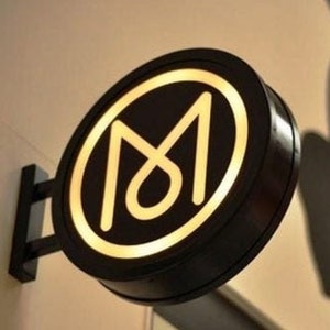 Double Sided Custom Round Exterior Circle Sign and Illuminated Round ...