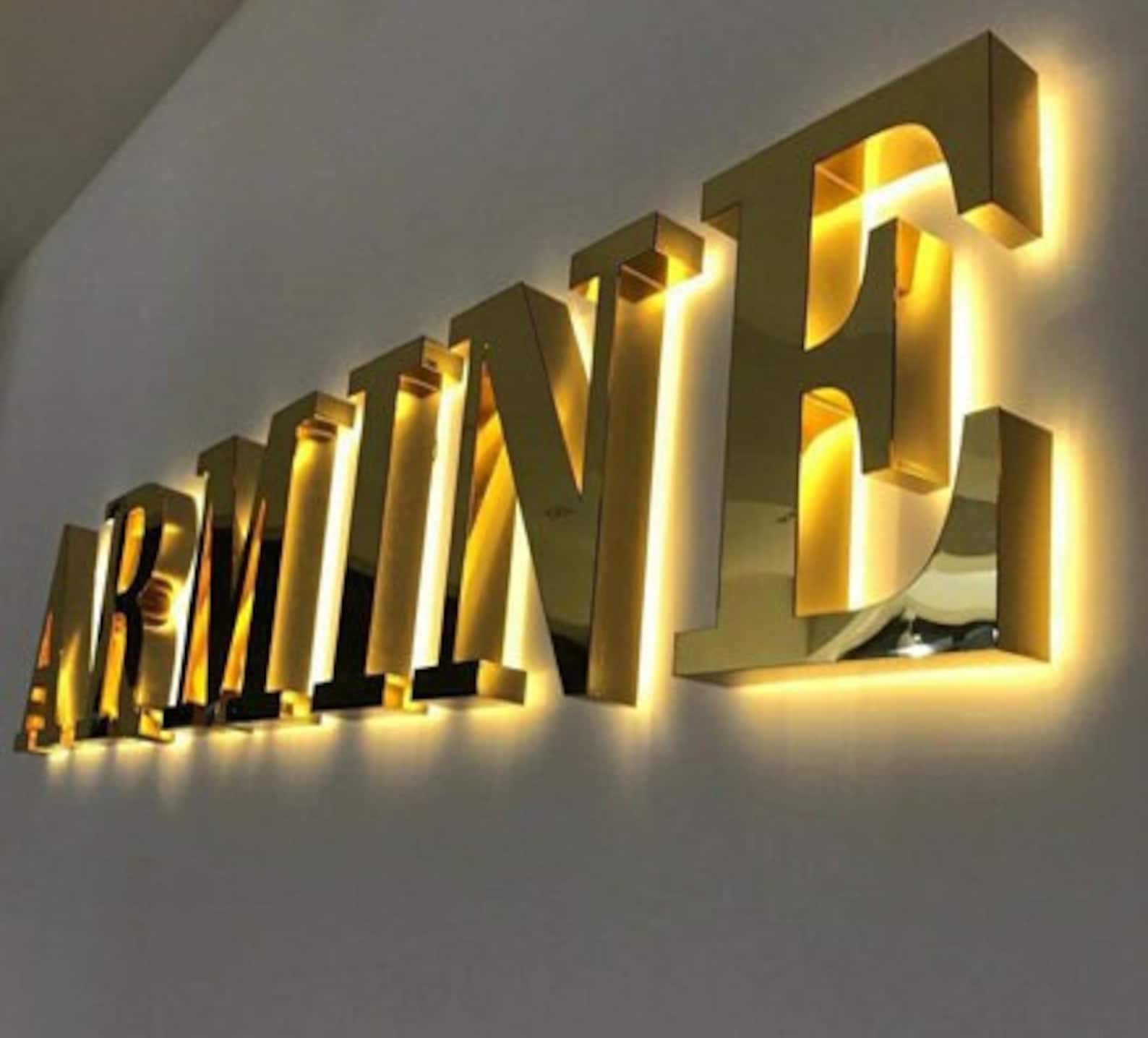 Illuminated Halo Lit Sign – Custom LED Channel Letters, Backlit Metal ...