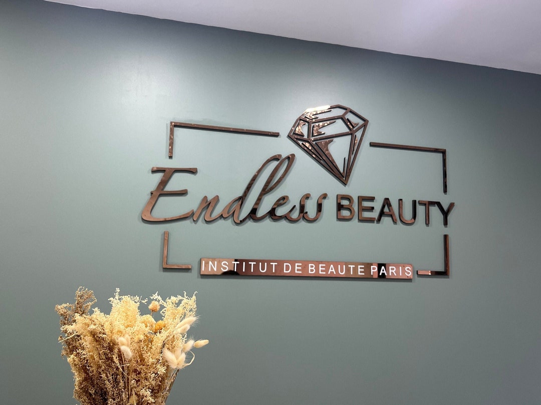 Reception Signage Office Lobby Sign , Custom 3D Sign, Silver Brushed ...