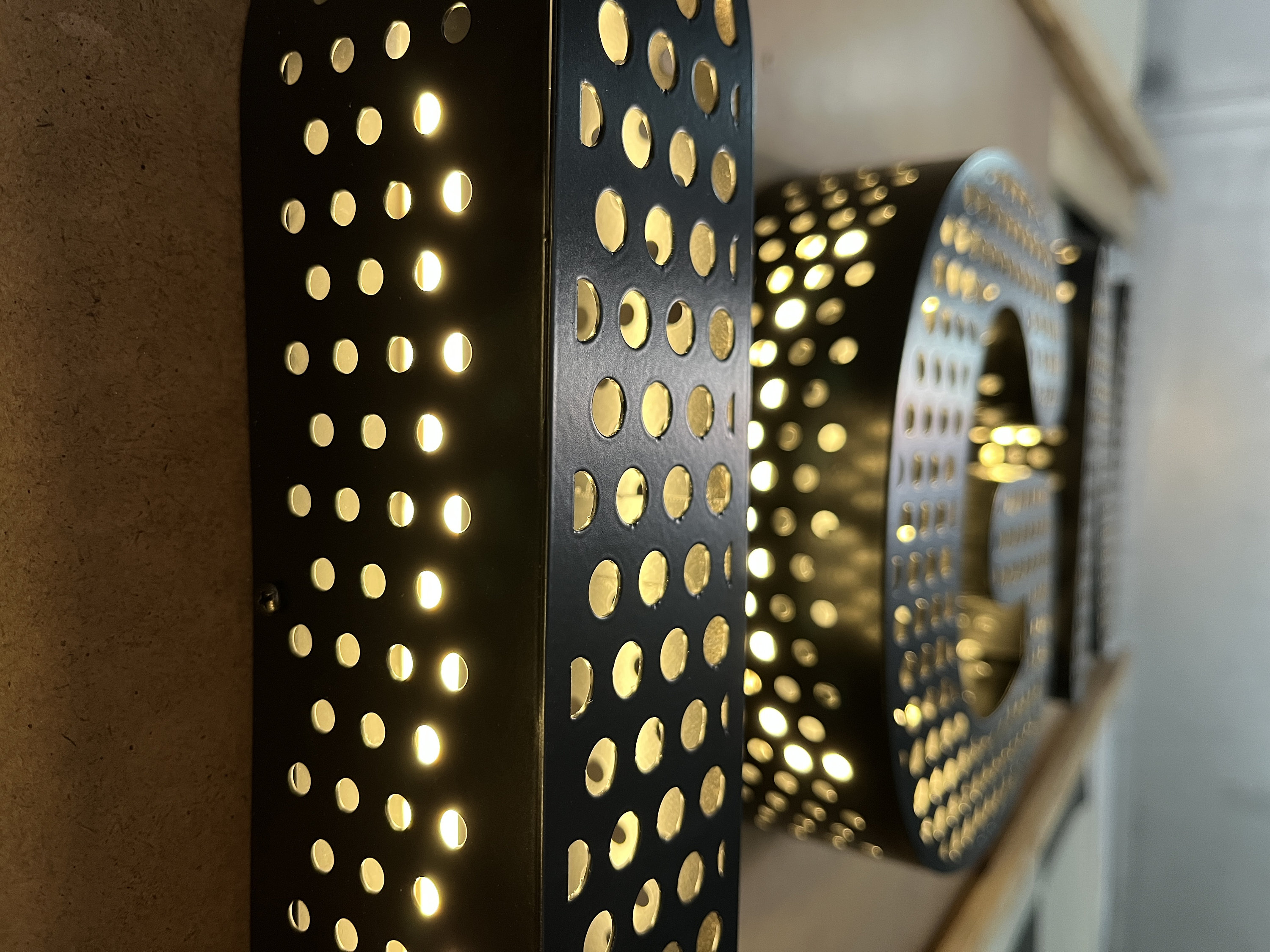 Custom Perforated Metal Neon Sign – Illuminated Stainless Steel Logo ...