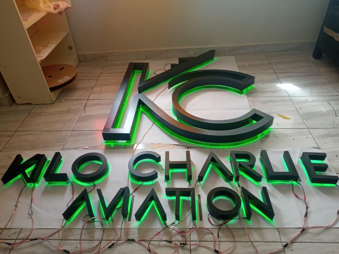 Letrero retroiluminado 3d señalización led 3d letrero negro - Etsy España