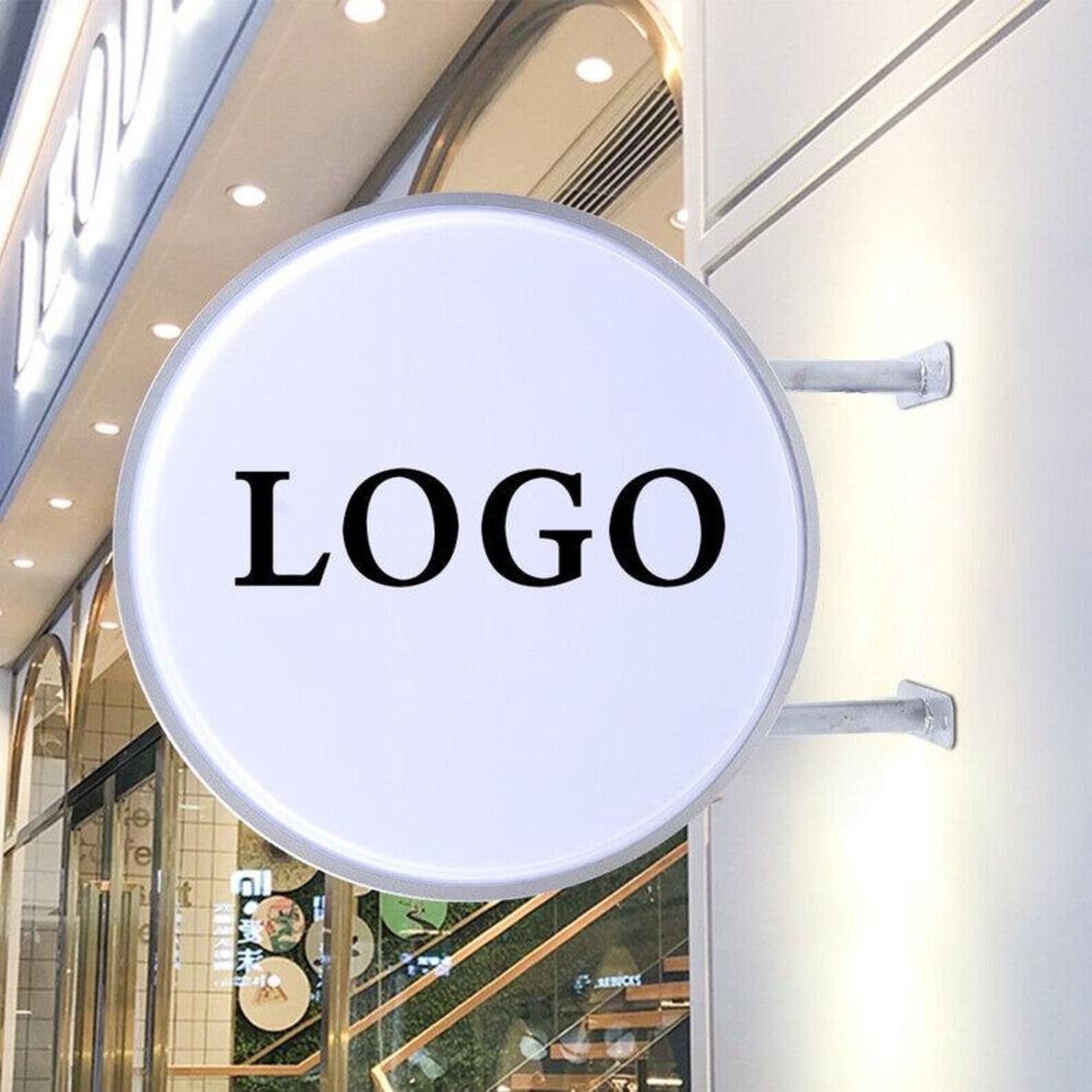 LED Blank Double Sided, Outdoor Projection, Light Box Round Advertising ...