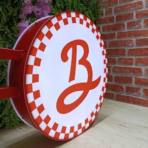 Double Sided Custom Round Exterior Circle Sign and Illuminated Round ...