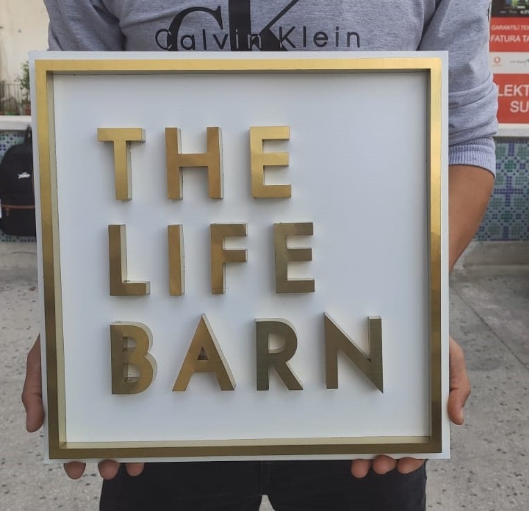 Brushed Gold Office Sign, Custom Metal Letters, Personalized Signage - Etsy