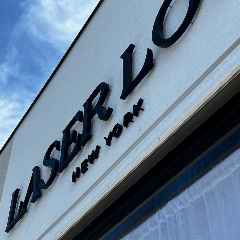 Custom Stainless Steel Channel Letters: Brushed Metal Logo Sign ...