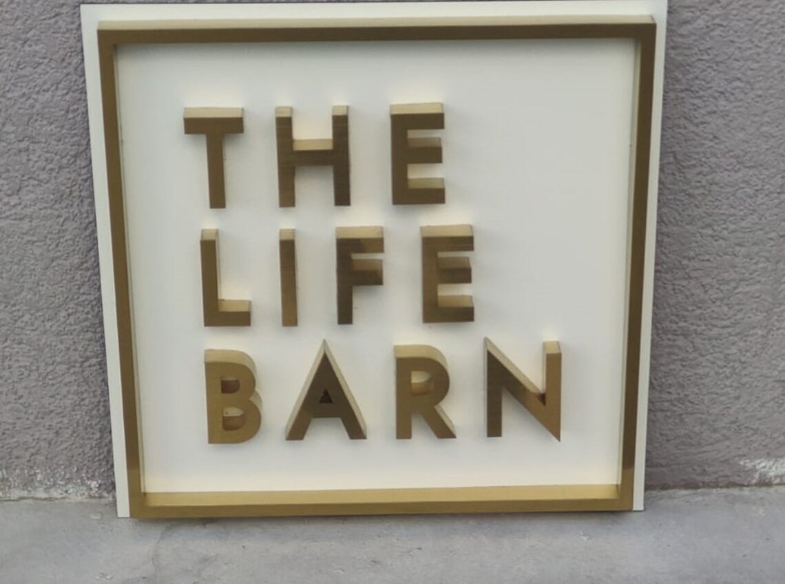 Brushed Gold Office Sign, Custom Metal Letters, Personalized Signage - Etsy
