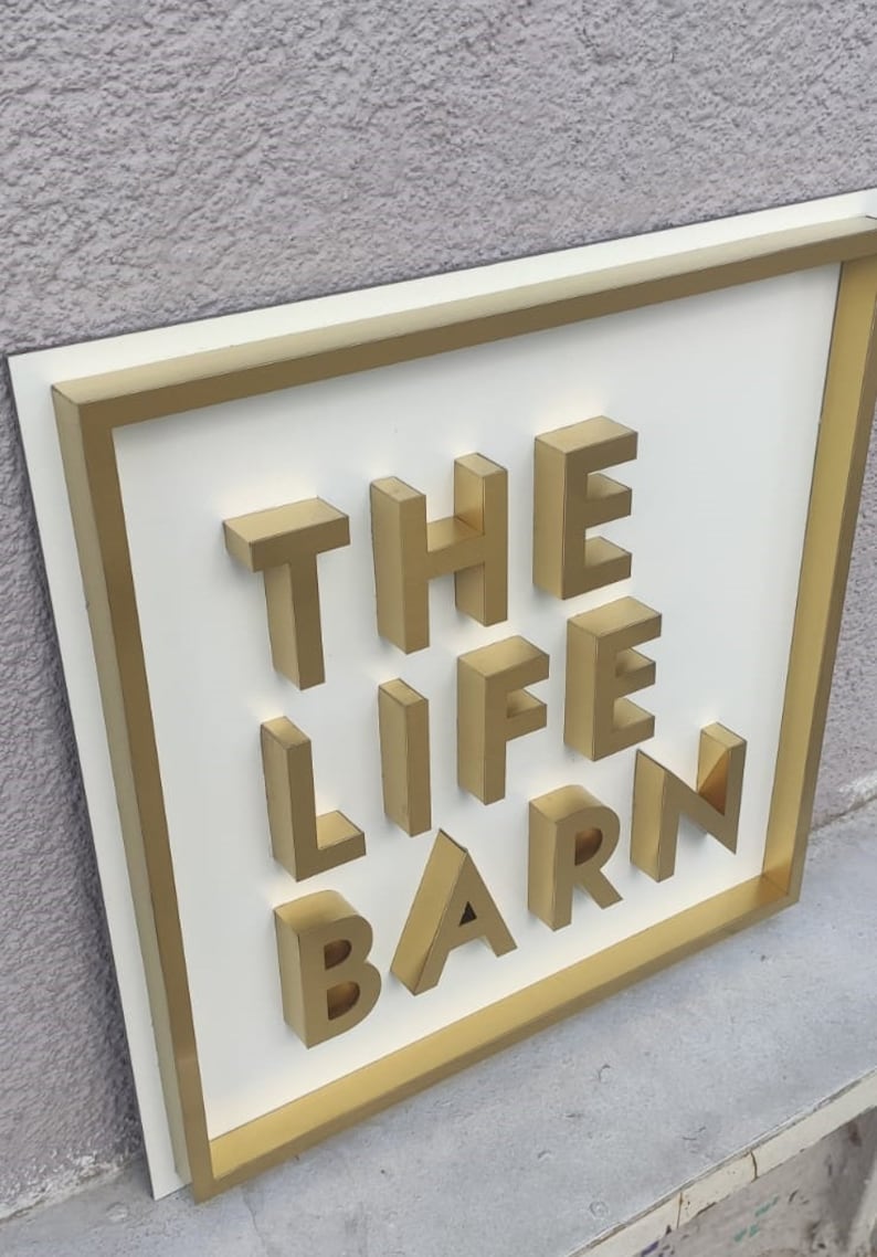 Brushed Gold Office Sign, Custom Metal Letters, Personalized Signage - Etsy