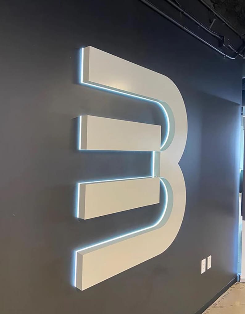 Illuminated Halo Lit Sign – Custom LED Channel Letters, Backlit Metal ...