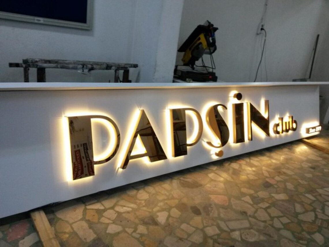 Outdoor Business Custom Led Sign Backlit Stainless Steel 3D - Etsy