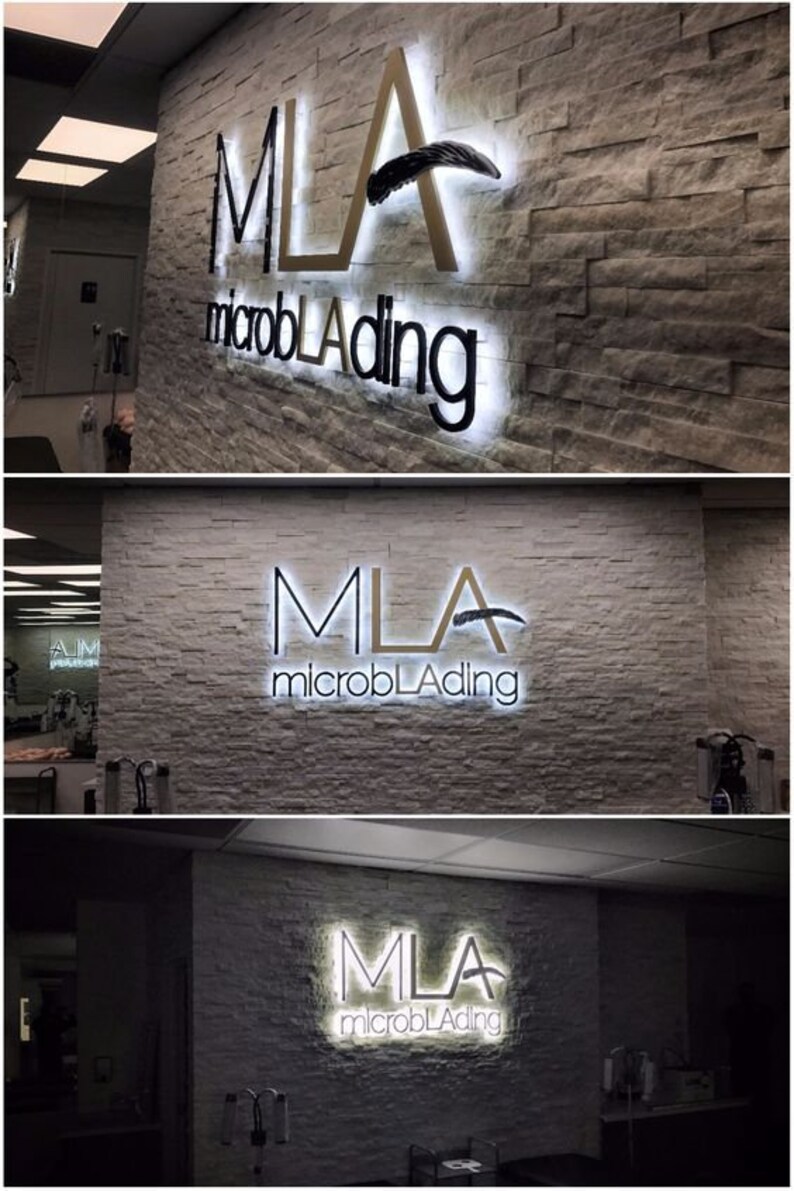 Letrero retroiluminado 3d señalización led 3D logotipo - Etsy España