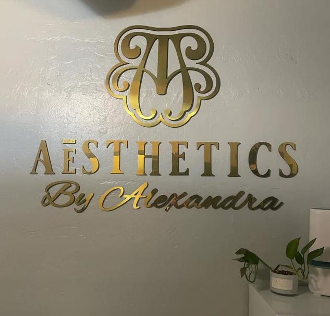 Custom 3D Business Logo Sign: Laser Cut Aluminum Office Wall Decor - Etsy