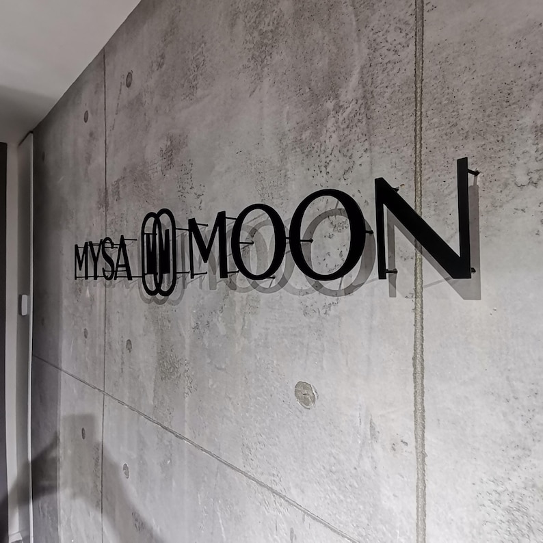 Custom Laser Cut Metal Logo Sign, Floating Stainless Steel Wall Decor ...