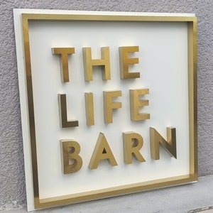 Brushed Gold Office Sign, Custom Metal Letters, Personalized Signage - Etsy