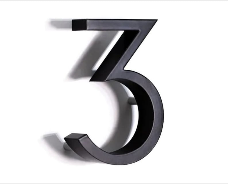 Silver Brushed , Art Deco Metal House Number, Door House Number, Stain ...