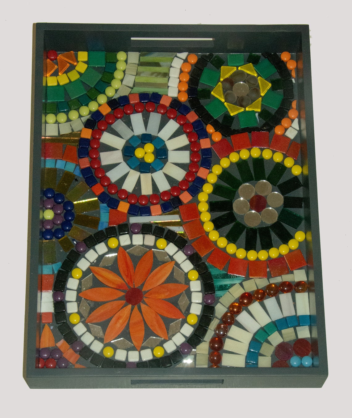 Mosaic Serving Tray With Circles Design - Etsy