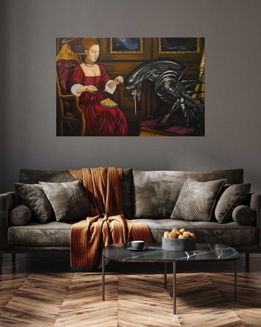 Xenomorph Alien Renaissance Baroque Style Beniamino Canvas - Etsy