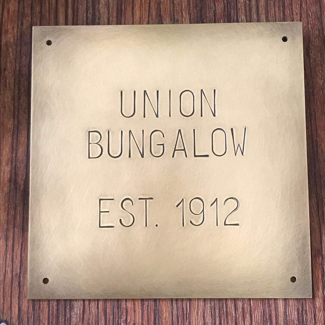 Large Aged Brass Sign 15 X 15 Cm (approx 6 X 6 Inches) Vintage Looking ...