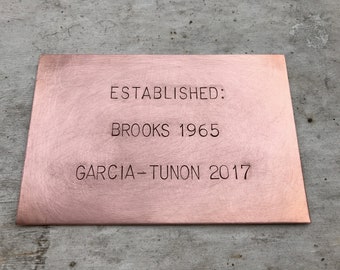 Copper House Sign - Etsy