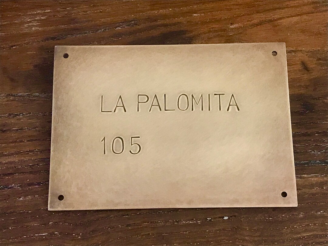 Aged Brass House Plaque 12.5x6 Cm/ 4.9 X 2.4 Inches, Vintage Look Hand ...