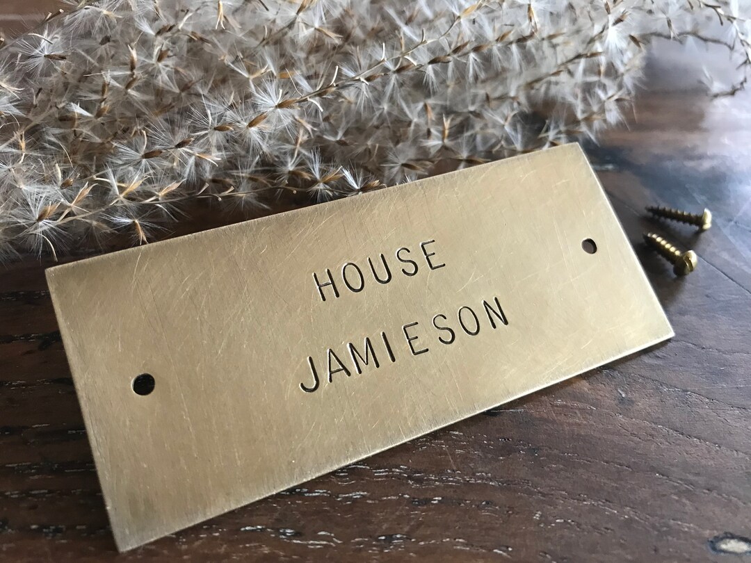 Brass Nameplate Old World Style Personalized Door or Furniture Sign ...