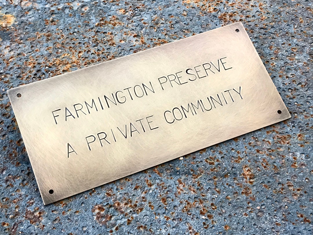 Custom Address Sign, Hand-stamped Home Nameplate. Aged Finish (19.5 X 9 ...