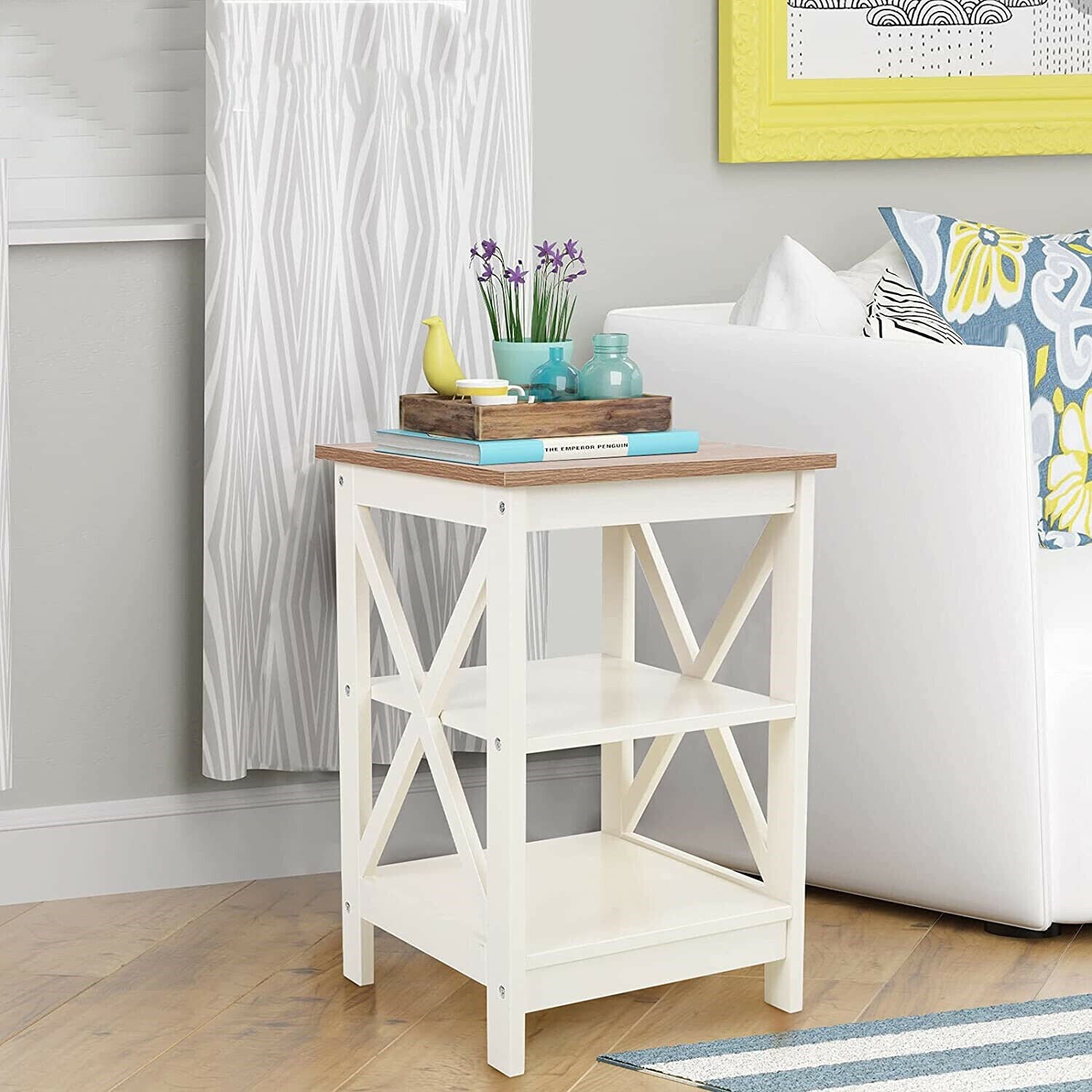 Set of 2 Side Tables for Living Room & Bedroom With Storage - Etsy