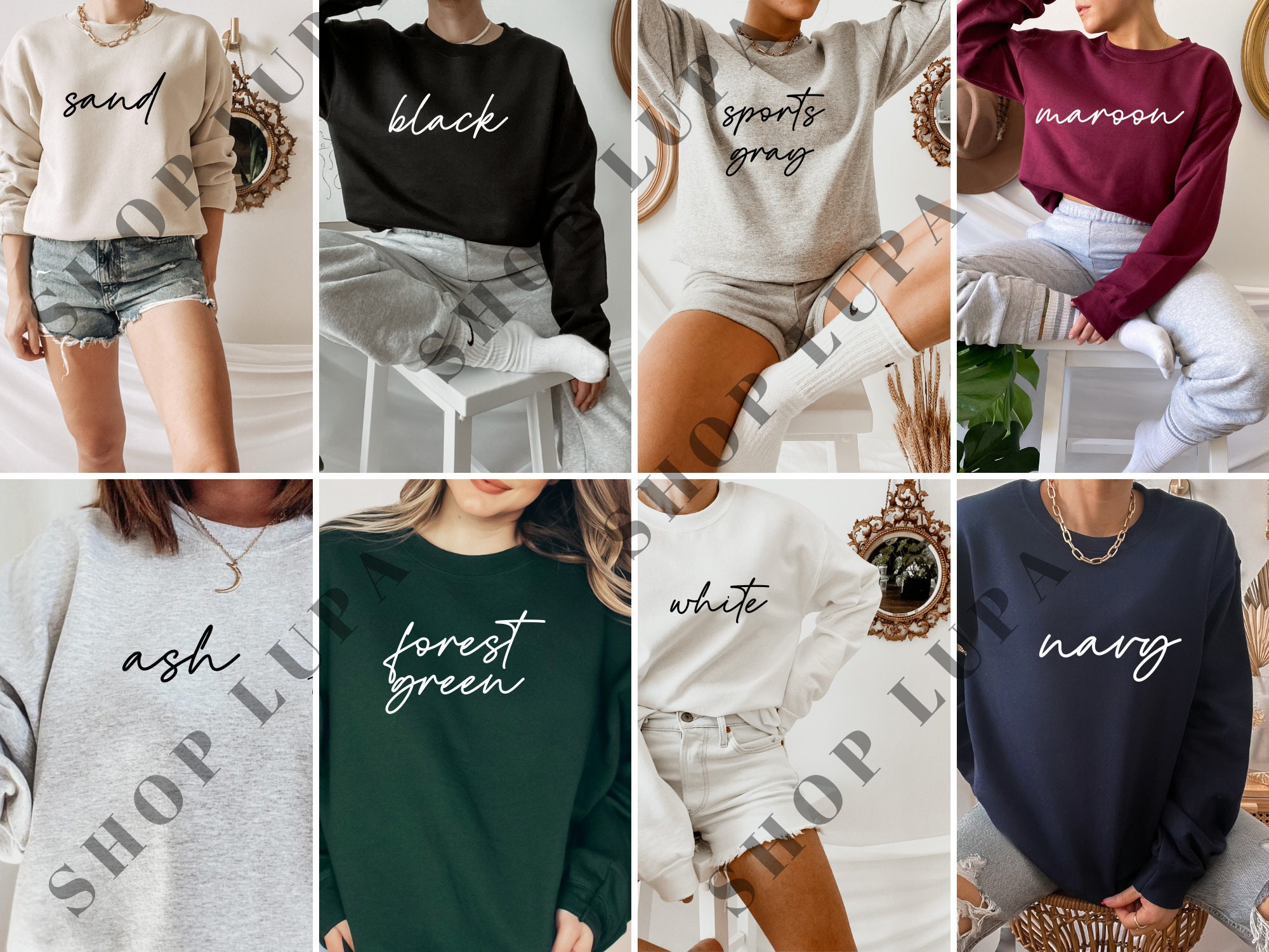 Left Chest Script Custom Text Name Sweater Create Your Own | Etsy