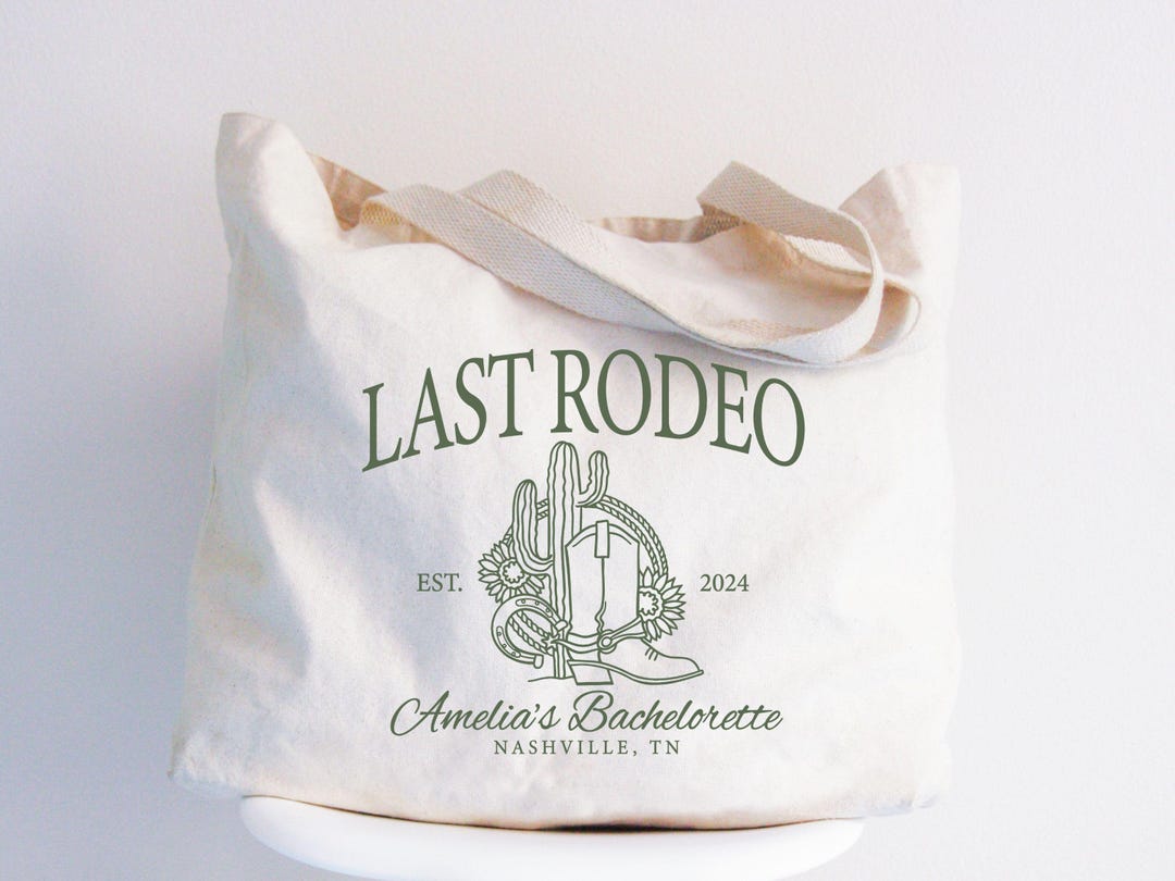 Custom Last Rodeo Bachelorette Tote Bag, Cowgirl Bachelorette Gift Bag ...