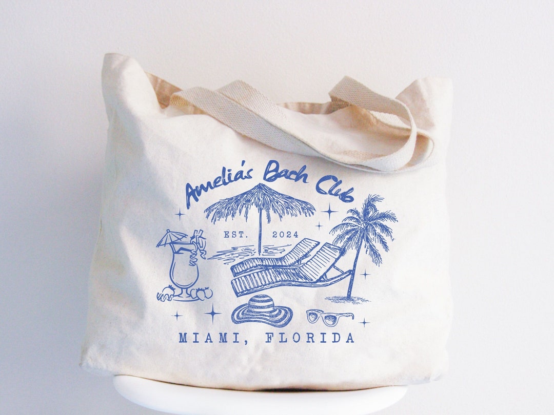 Custom Beach Bachelorette Tote Bag, Beach Bride Gift, Bride Beach Bag ...