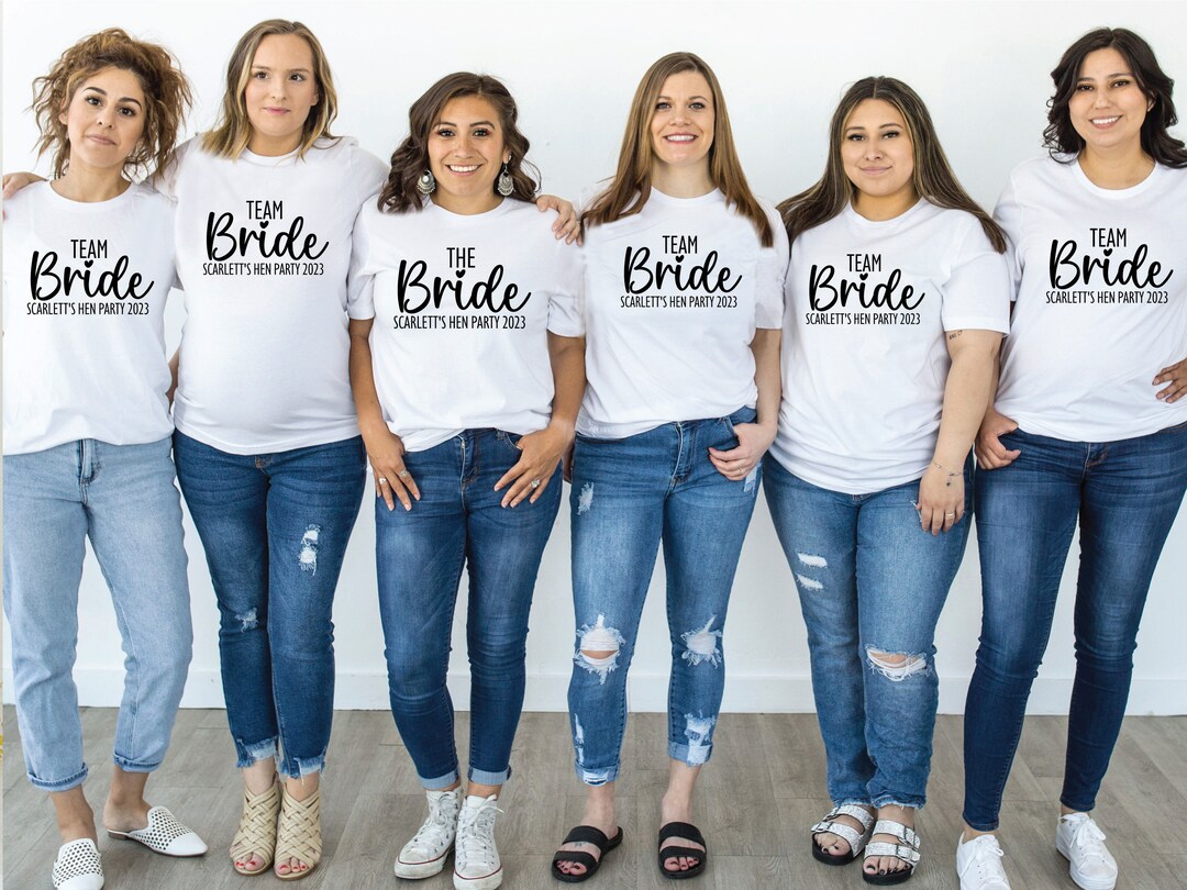 Team Bride Shirt and Sweatshirts, Custom Hen Party Shirts, Bachelorette ...
