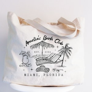 Custom Beach Bachelorette Tote Bag, Beach Bride Gift, Bride Beach Bag ...
