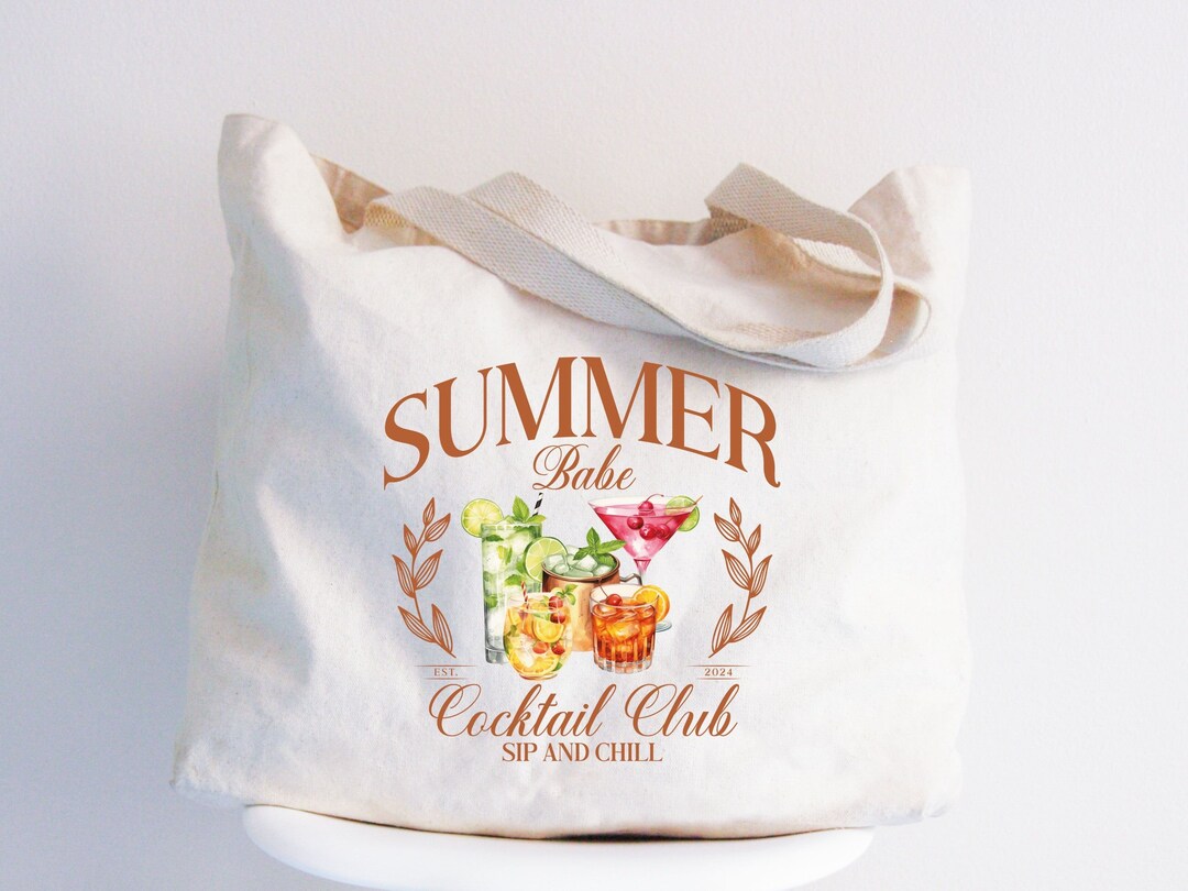 Summer Cocktail Club Tote Bag, Cocktail Club Bachelorette Totes ...