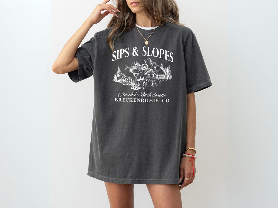 Custom Ski Bachelorette Shirt Sips & Slopes, Winter Bachelorette Party ...