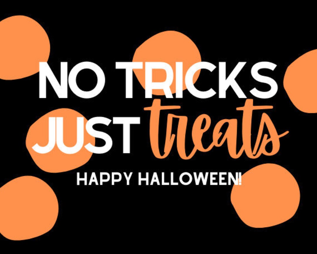 No Tricks Just Treats Halloween Gift Tag - Etsy