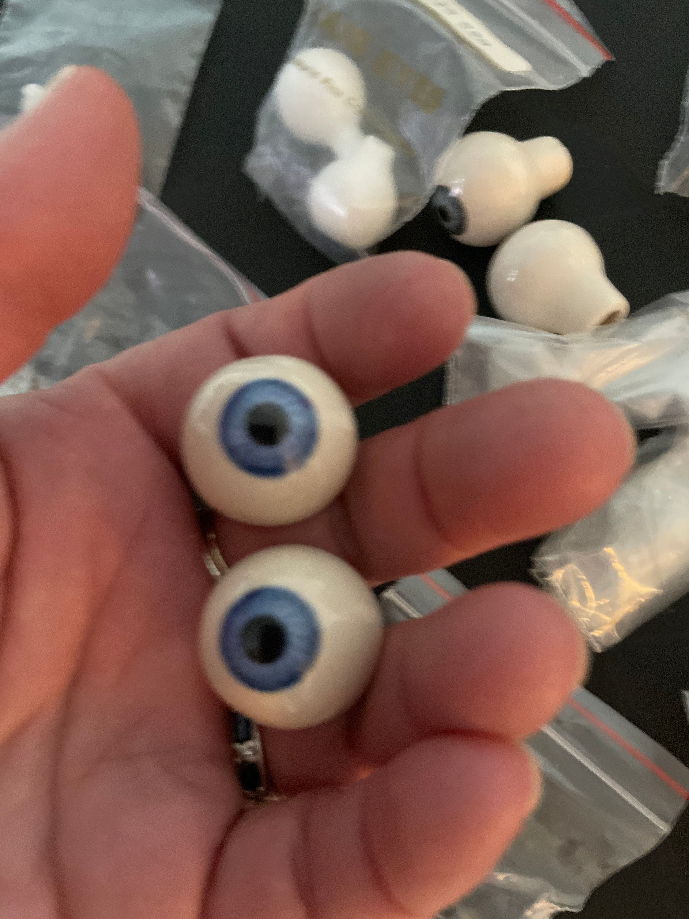 8 Pair Various Sizes and Materials Old Stock Eyes for Doll Making ...