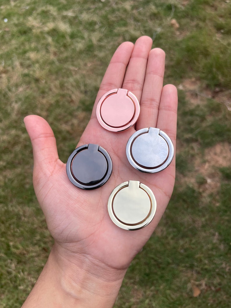 Cell Phone Grip, Round Cellphone Stand, Collapsible Finger Ring Holder ...