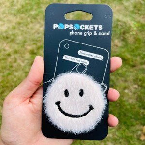 Fluffy Smiley Face Phone Grip Topper/cap - Etsy