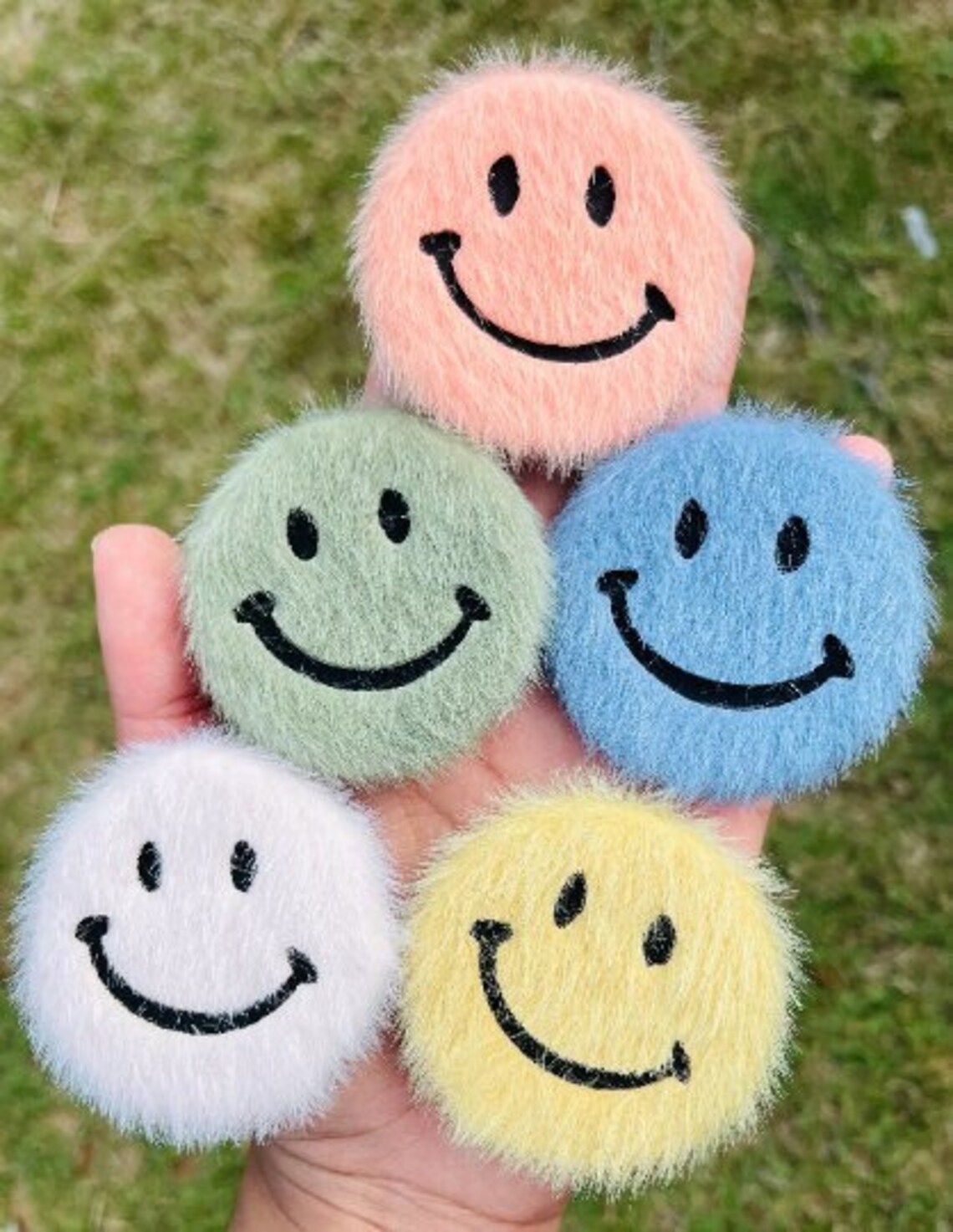 Fluffy Smiley Face Phone Grip Topper/cap - Etsy