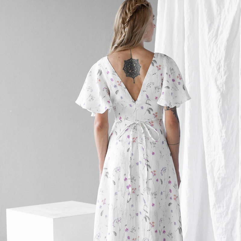 Floral Linen Dress - Etsy
