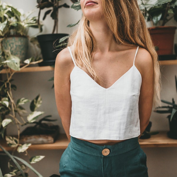Linen Crop Top - Etsy
