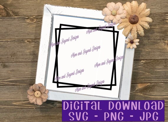 Solid Squares Border SVG PNG JPEG Jpg Cut File / Layered Lines | Etsy